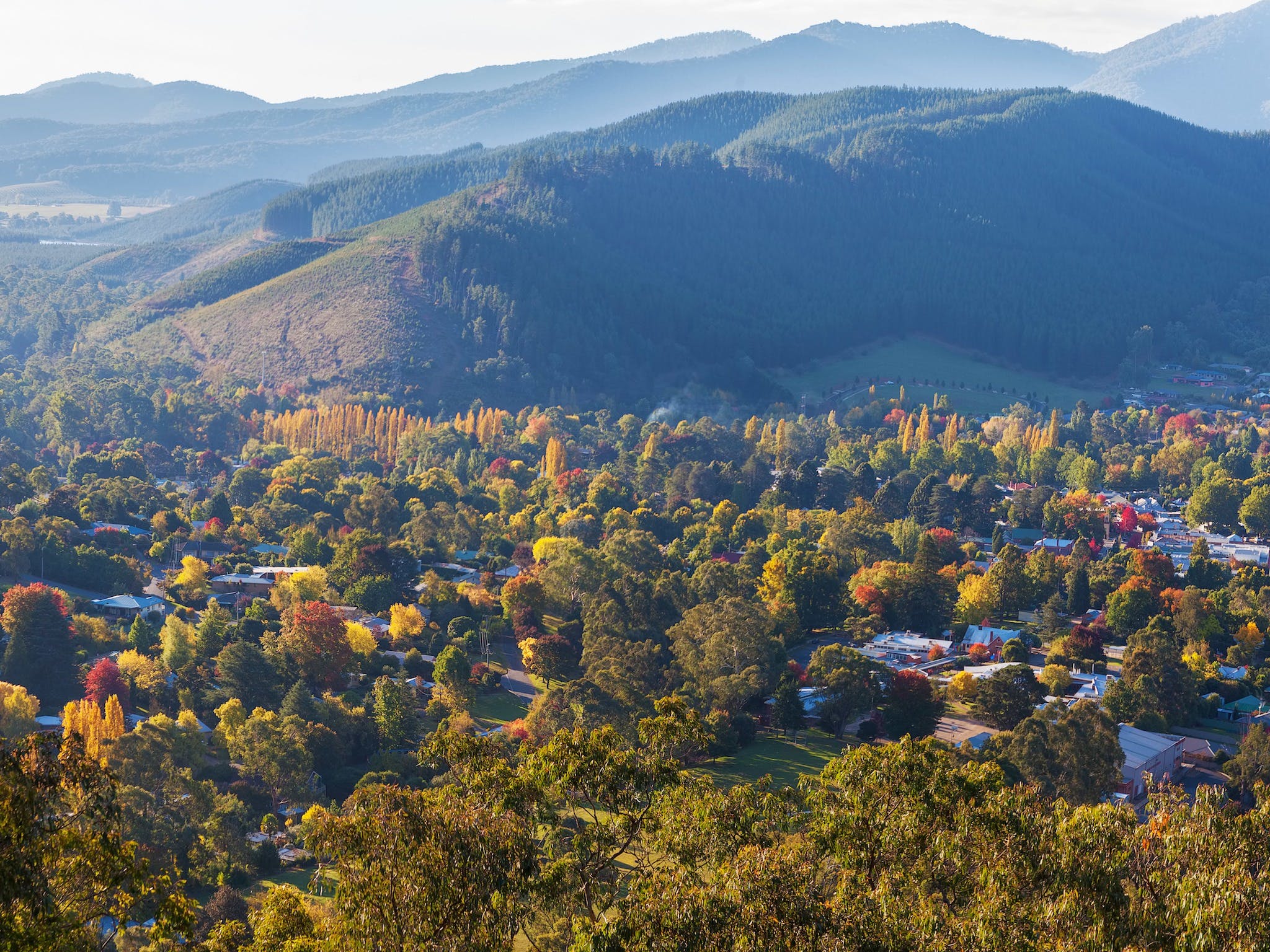 How to get to Bright and its surrounding towns in Victoria